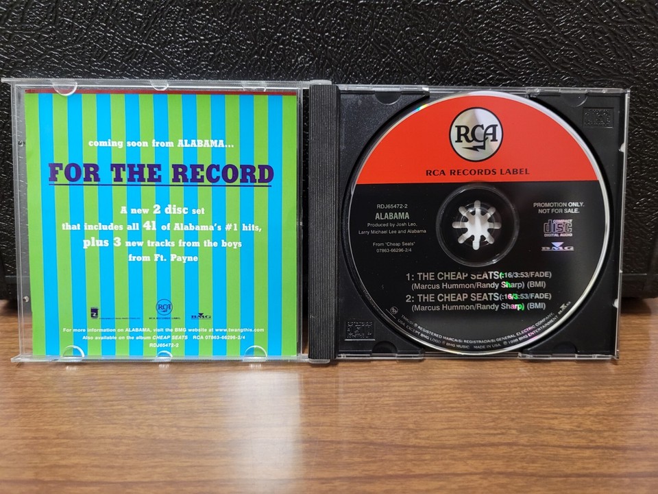 ALABAMA Cheap Seats Collectible Radio DJ PROMO CD Single Country Music ...