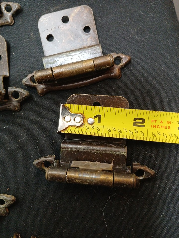 34 Vintage Cabinet Door Hinge 3/8" Inset Chrome Chevron /40b | eBay