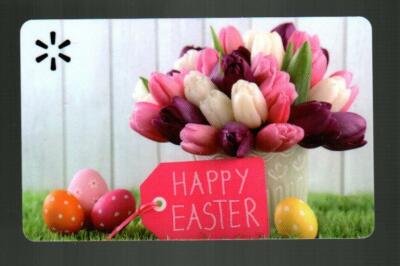 WALMART Happy Easter, Eggs and Tulips ( 2021 ) Gift Card ( $0 ) | eBay