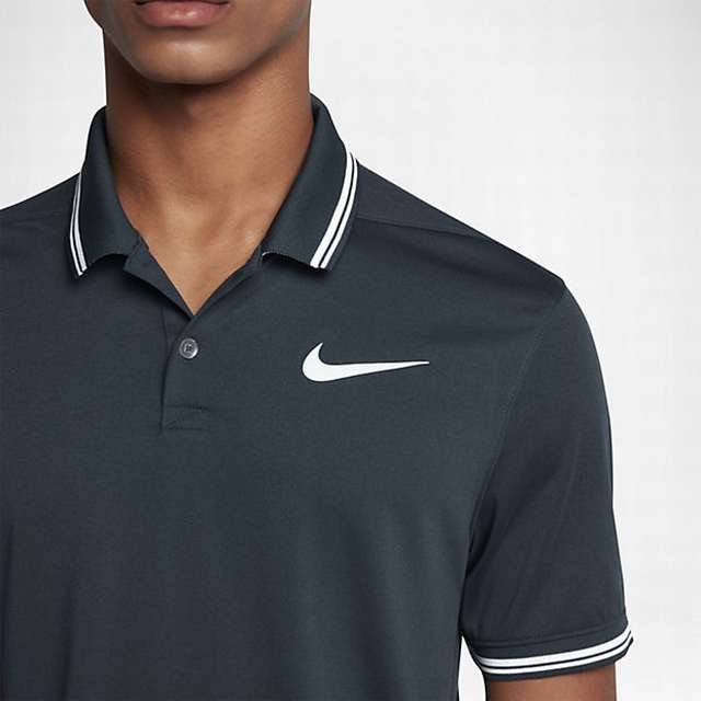 Nike Men's Modern Tour Dry Tipped Armory Navy/White Golf Polo (833075 ...