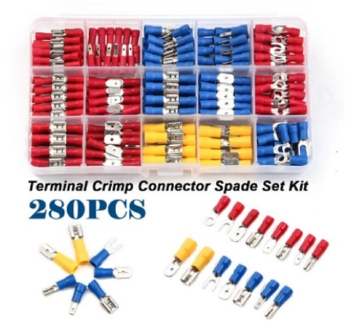 280PCS Assorted Crimp Spade Terminal Insulated Electrical Wire ...