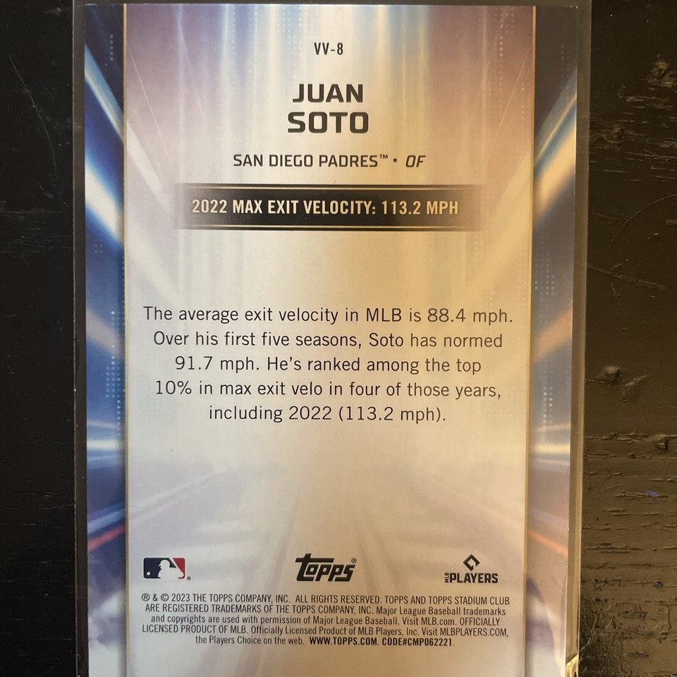 2023 Topps Stadium Club JUAN SOTO Virtuosos of Velocity Red Parallel SP ...