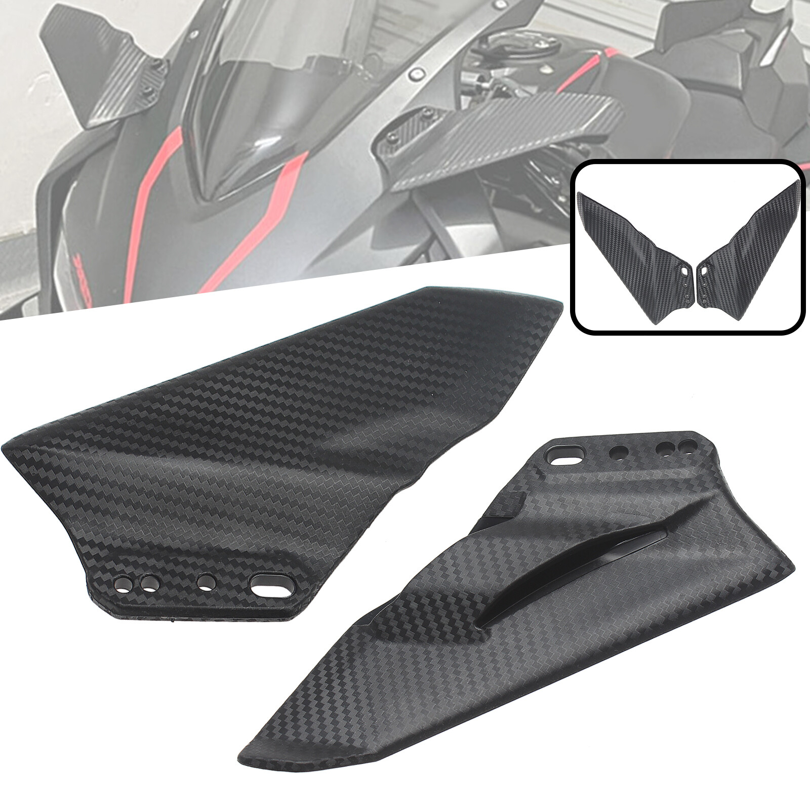 Front Fairing Aerodynamic Winglets For HONDA CBR600RR Ducati 999 Yamaha ...