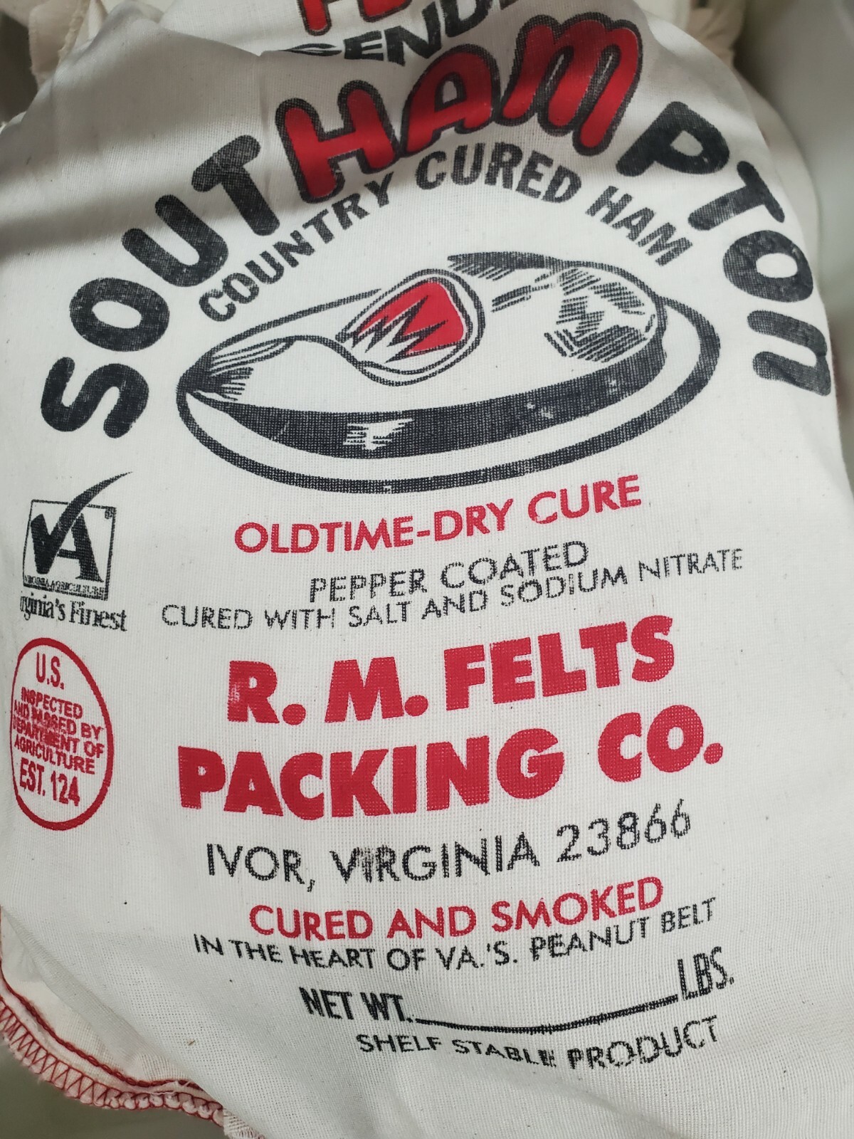 Pork Sout Ham Pton Country Cured Ham Felt's Genuine 10 lb and up | eBay