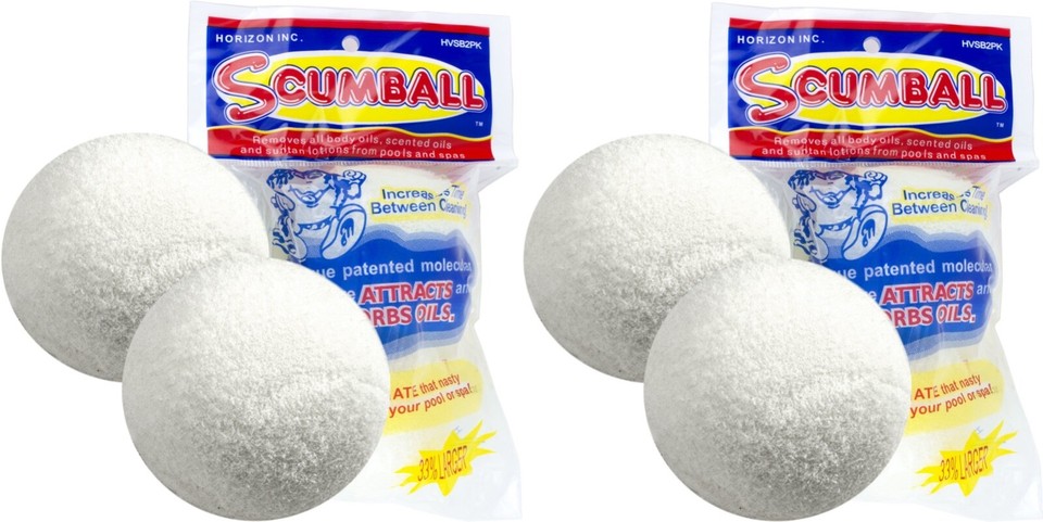 Scumball Surface Oil Absorber Removes Scum Oils from Pool Spa 4 pk ...
