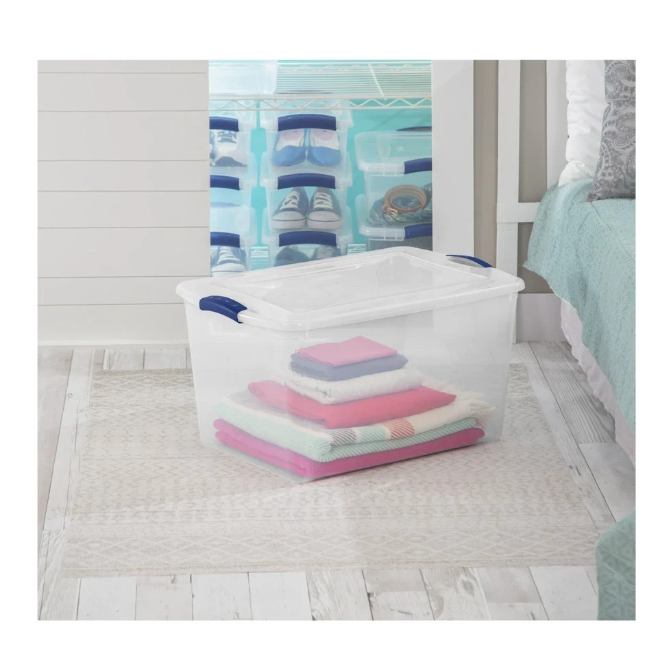 Sterilite Large Storage Bin, 66 Quart Clear Plastic Storage Container ...