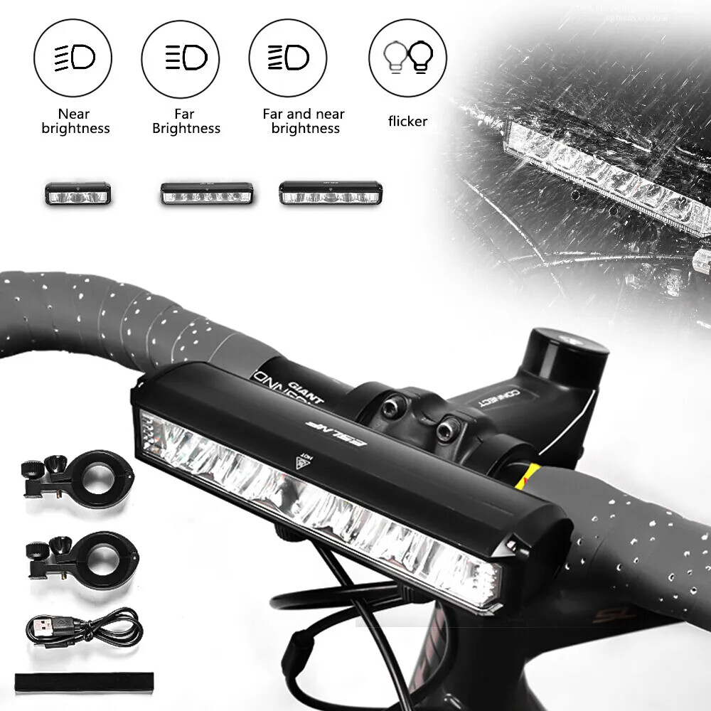 1400LM Waterproof Bright LED Bike Light USB Rechargeable Bicycle Front ...