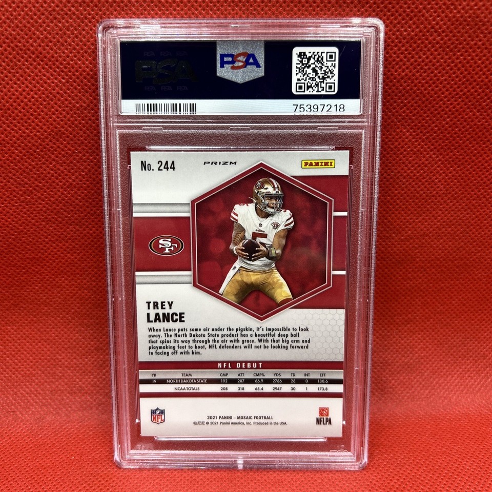 2021 MOSAIC NFL Debut TREY LANCE GREEN PRIZM ROOKIE 49ERS #244 PSA 10 GEM MINT | eBay
