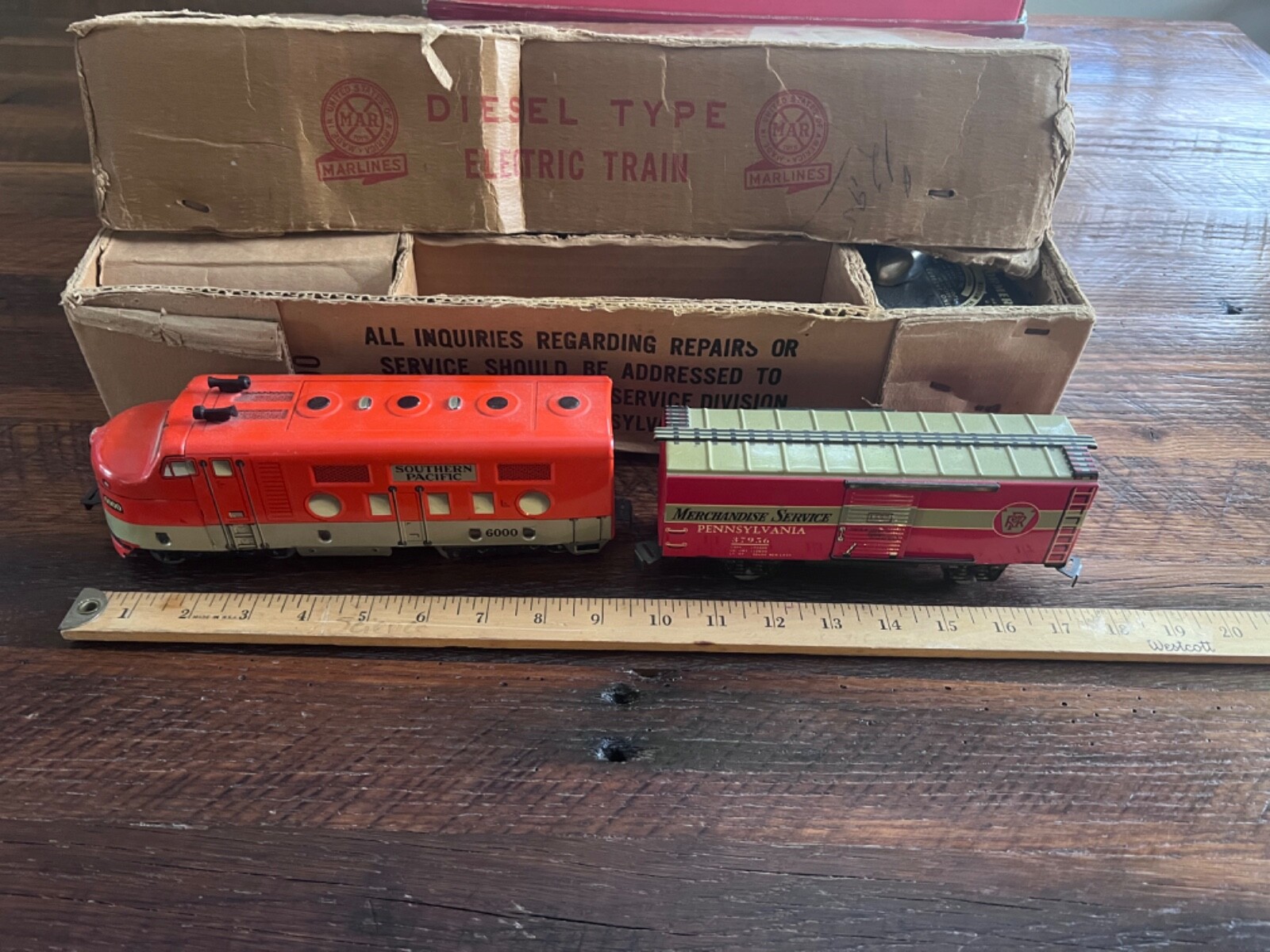 Vintage LOUIS MARX Diesel Type Electric Train Set Southern Pacific ...
