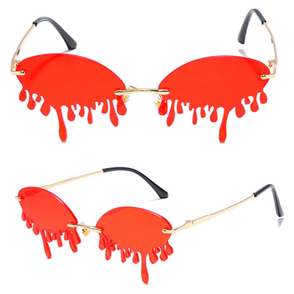 Drippy Melting Unique Funky Party Rave Festival Costume Red Sunglasses ...
