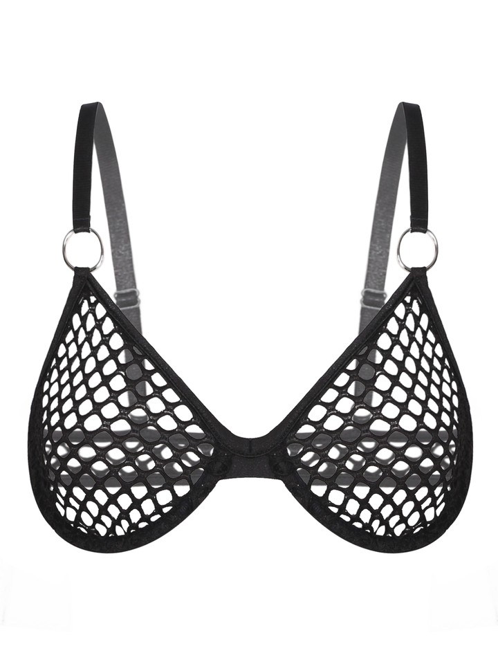 Women Sexy Hollow Out Netted Lingeries Crop Top Hollow Out Nipples Bra Tops | eBay