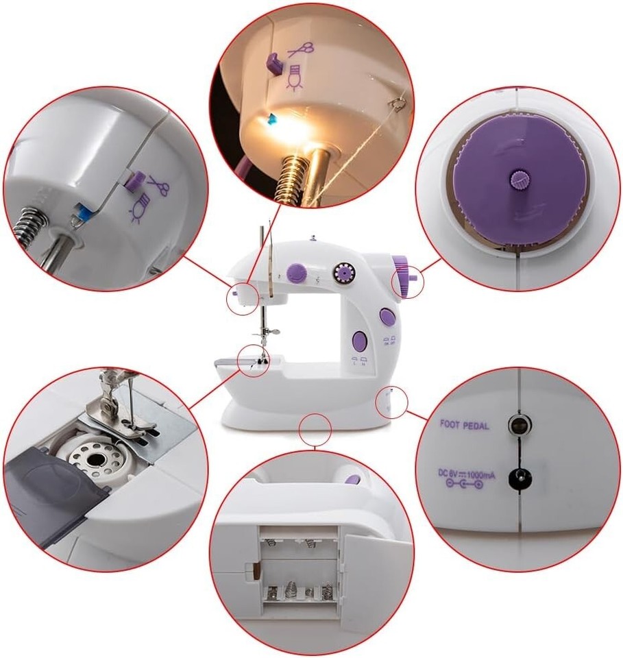 Electric Sewing Machine Portable Crafting Mending Machine Mini Desktop ...