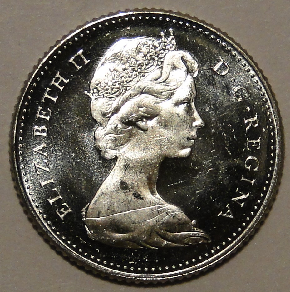 BU UNC Canada 1967 silver dime fish 10 cent 10c from bank roll heavy ...