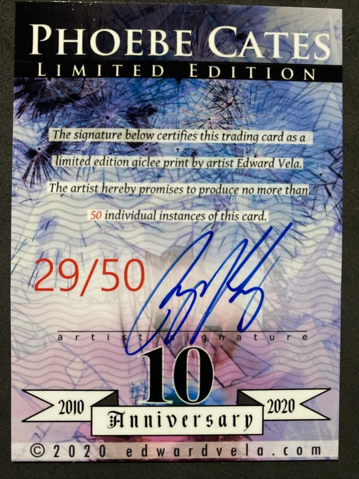Phoebe Cates Art Card Limited Numbered xx/50 Edward Vela Signed 2020 ...