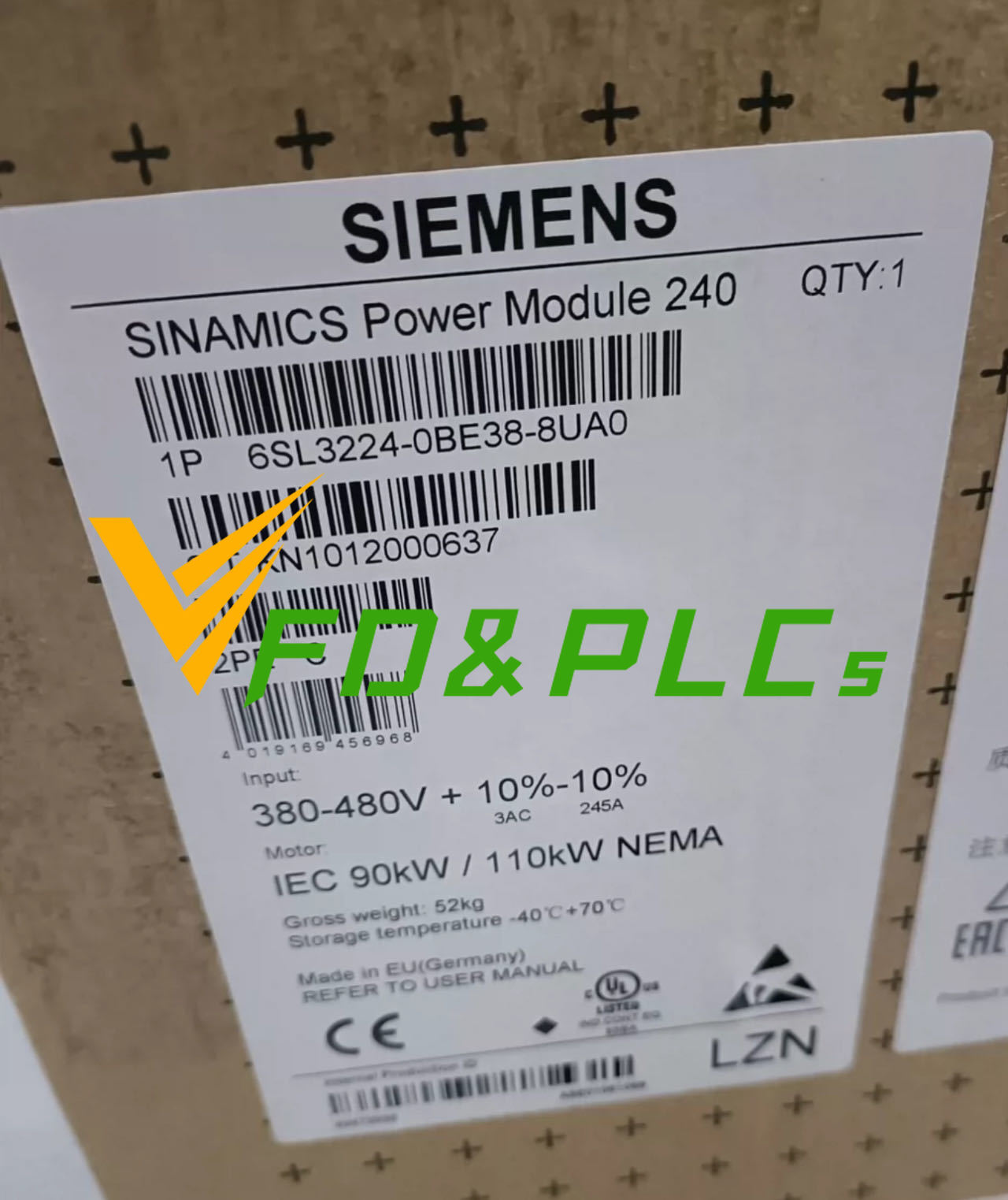 New Siemens 6SL3224-0BE38-8UA0 G120 PM240 Power Module 6SL3 224-0BE38 ...