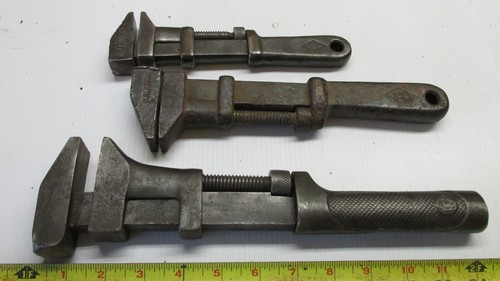 3 Antique Railroad Steel Handle Sq Nut Adjustable Wrench Tool | eBay