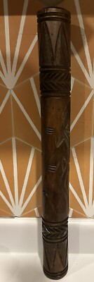 Wood Carved Moon Rain Stick 22” x 3”" Percussion Instrument Sound ...
