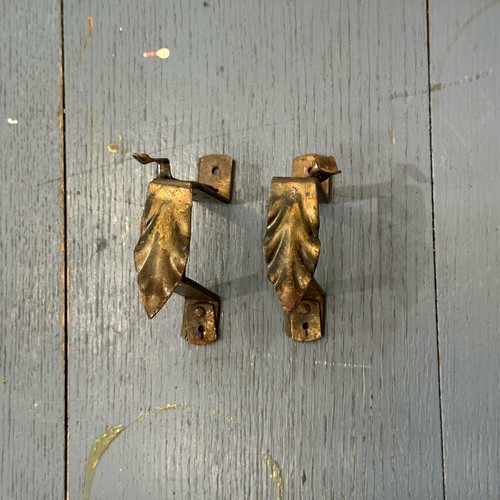 Antique Swing Arm Curtain Rod Brackets Deco Victorian Metal Hardware ...
