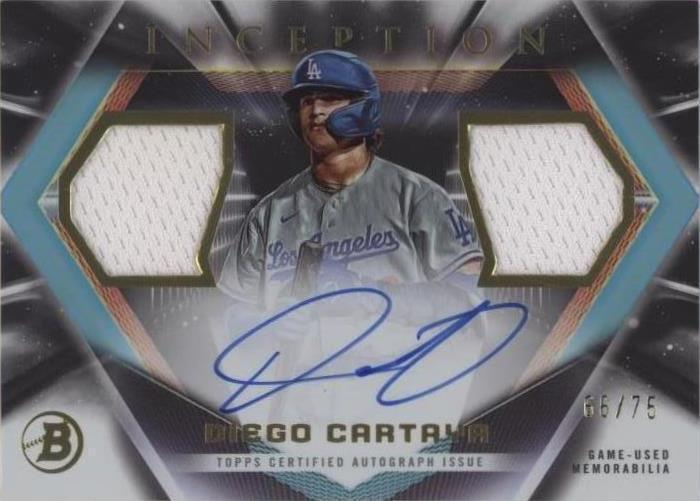 2023 Bowman Inception - Inception Autograph Dual Relics Diego Cartaya # ...