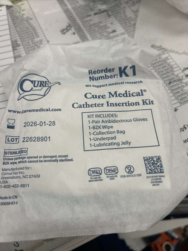 Cure Medical Insertion Kits, Model K1, Box of 50 Unopened Expires 01/28 ...