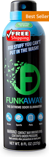 Funkaway Aerosol Spray, 8 Oz., Extreme Odor Eliminator Spray, Ideal for ...