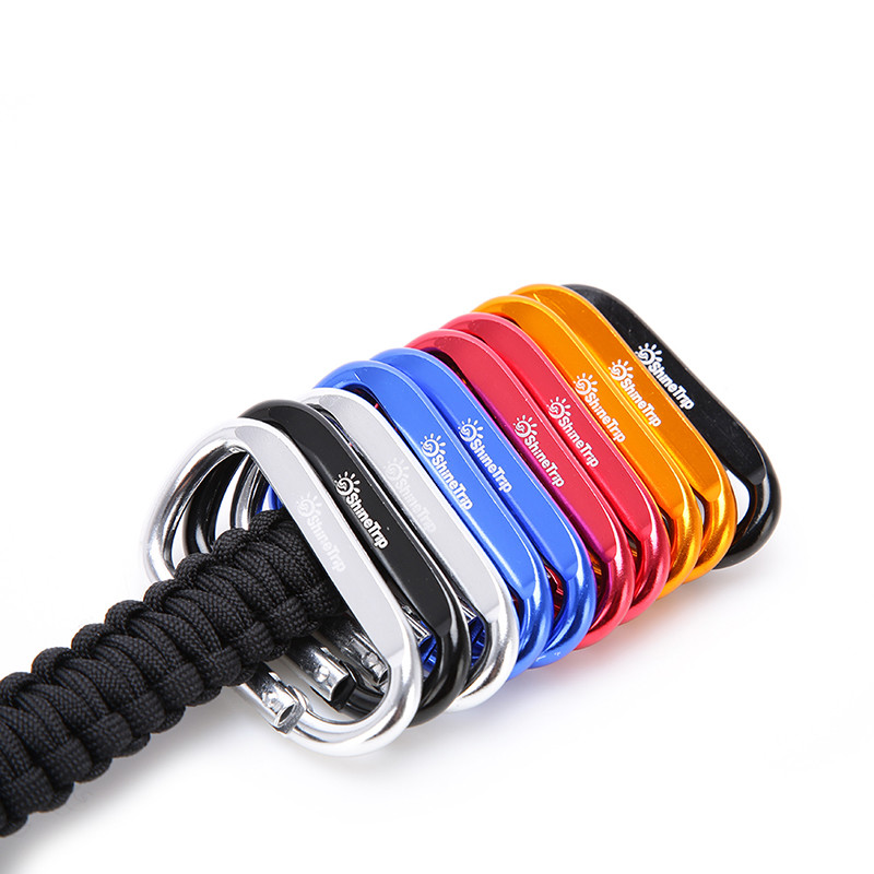10Pcs Camping Aluminum D Shape Buckle Carabiner Survial Key Chain Hook ...