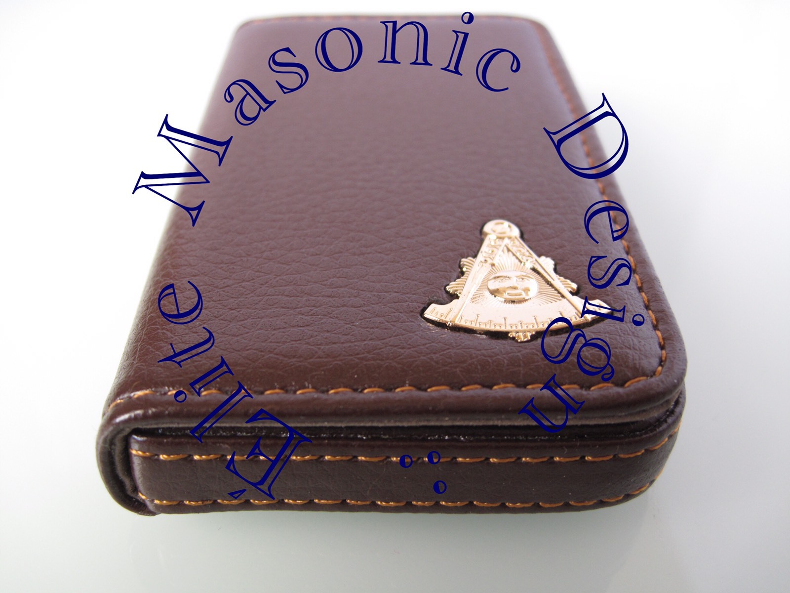 Masonic Past Master Business Card or Dues Card Holder. Gold/coffee. | eBay