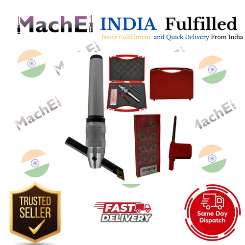 Fly Cutter with MT3 Shank & Indexable Boring Bar Includes 10 DCMT ...