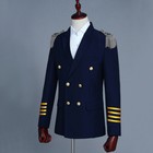 Men Peak Lapel Airline Pilot Captain Suit Aviator Costume Uniform ...