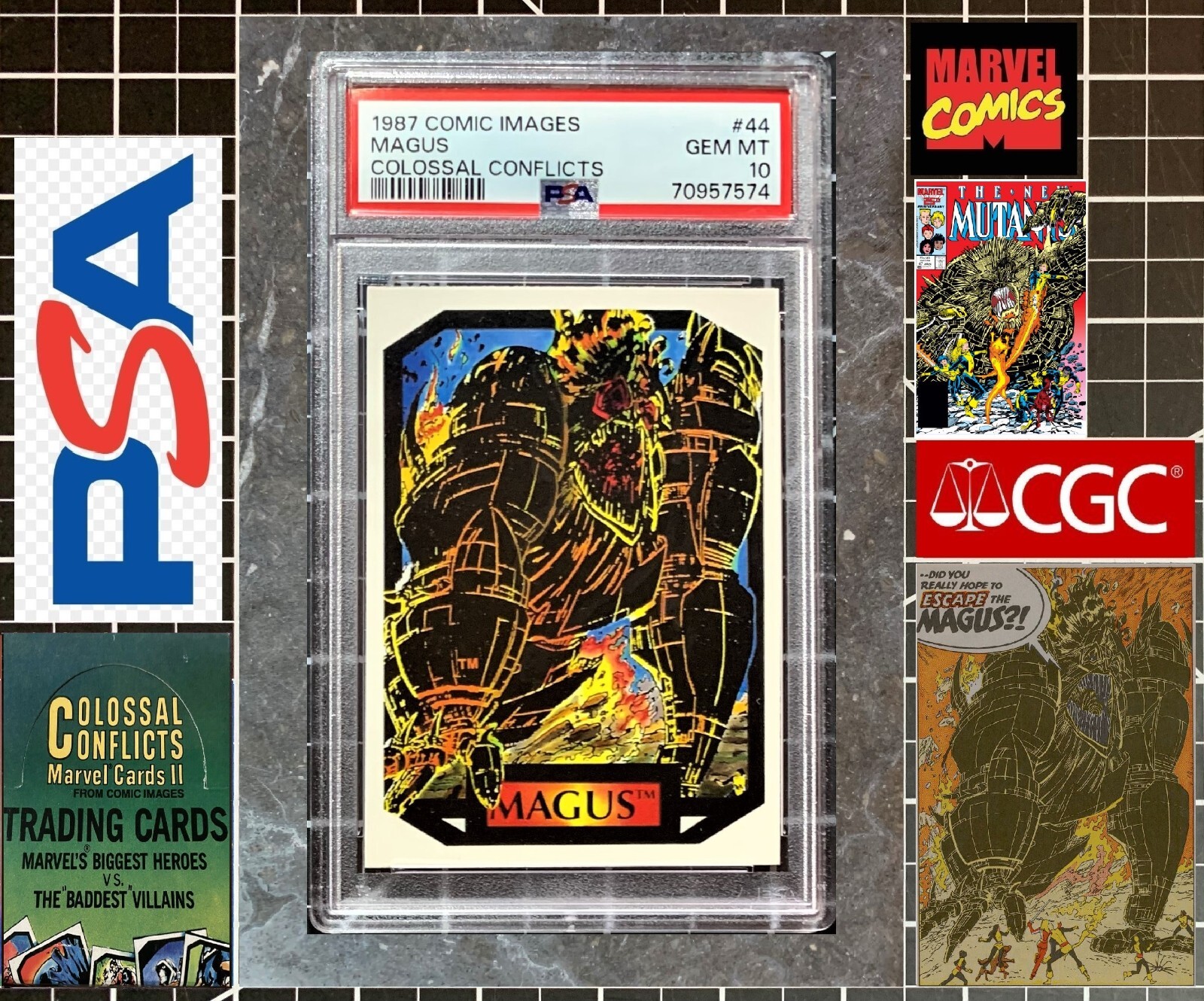 1987 Marvel Comic Images Colossal Conflicts PSA 10 GEM MT 44 Magus POP1 ...