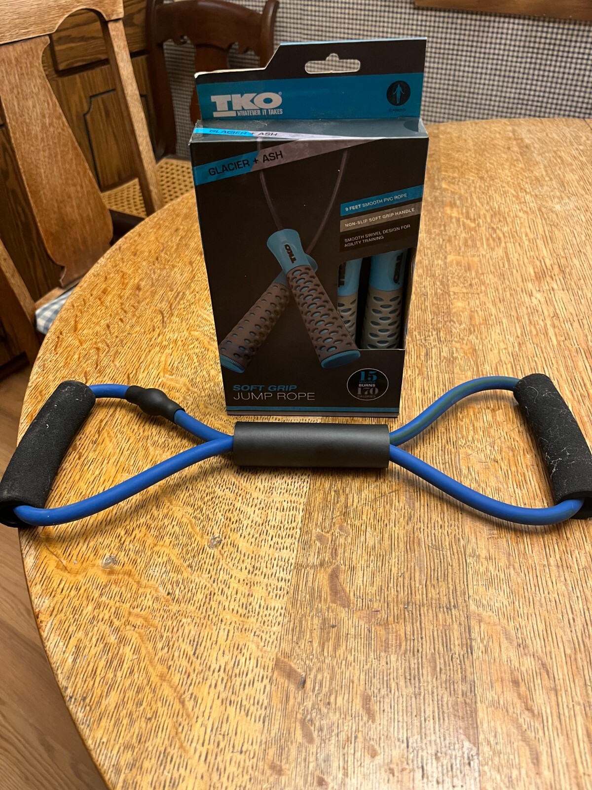 TKO Non-Slip Soft Grip 9 FT Jump Rope Color (Blue & Gray) NEW | eBay