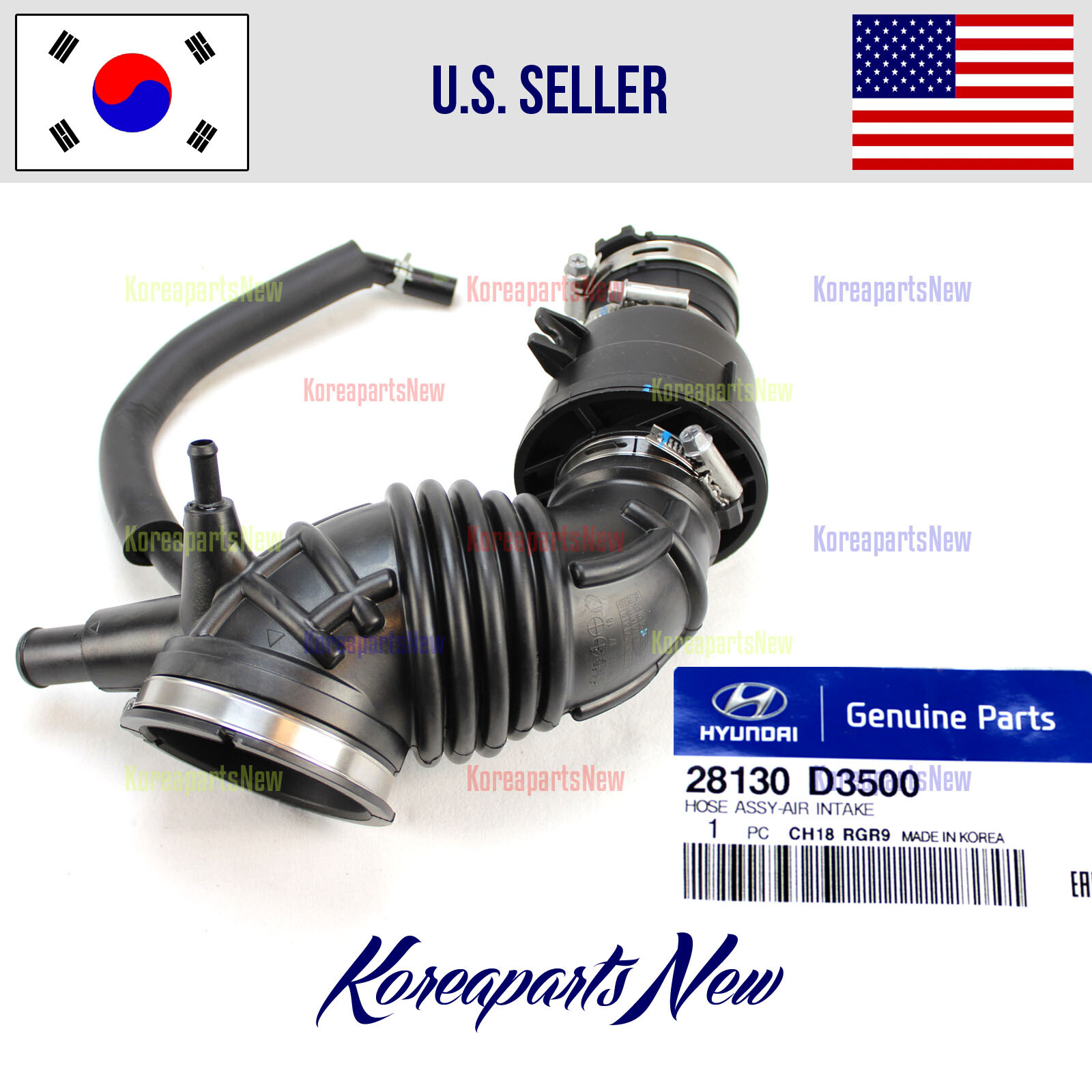 1.6L Turbo Air Cleaner Intake-Tube Duct Hose 28130D3500 Hyundai Tucson ...