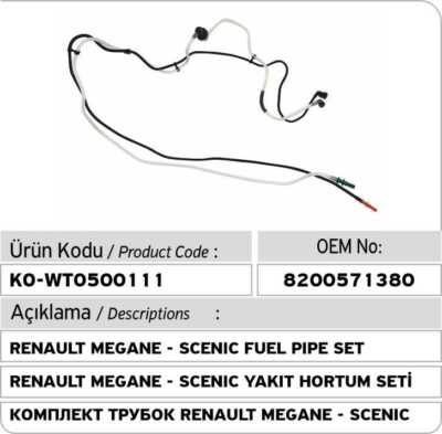 Renault Megane - Scenic K9K Fuel Pipe Set 8200571380 | eBay
