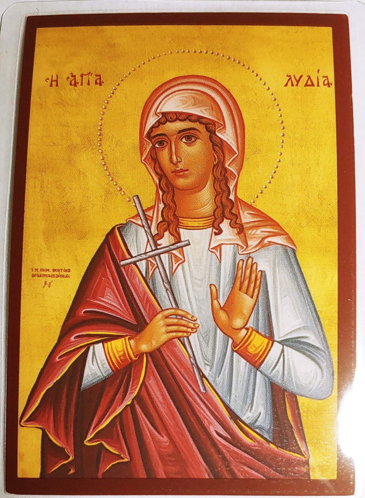 Saint Lydia laminated icon Prayer Card | eBay