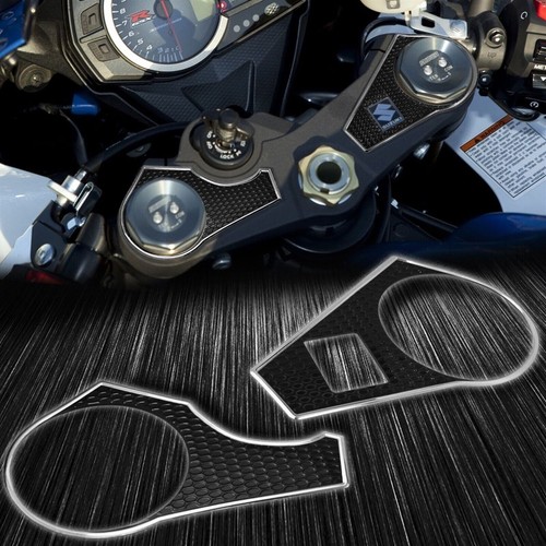 Handle Bar Yoke Cover Chrome/Black Sticker Pad 09-23 Suzuki GSX-R1000 ...