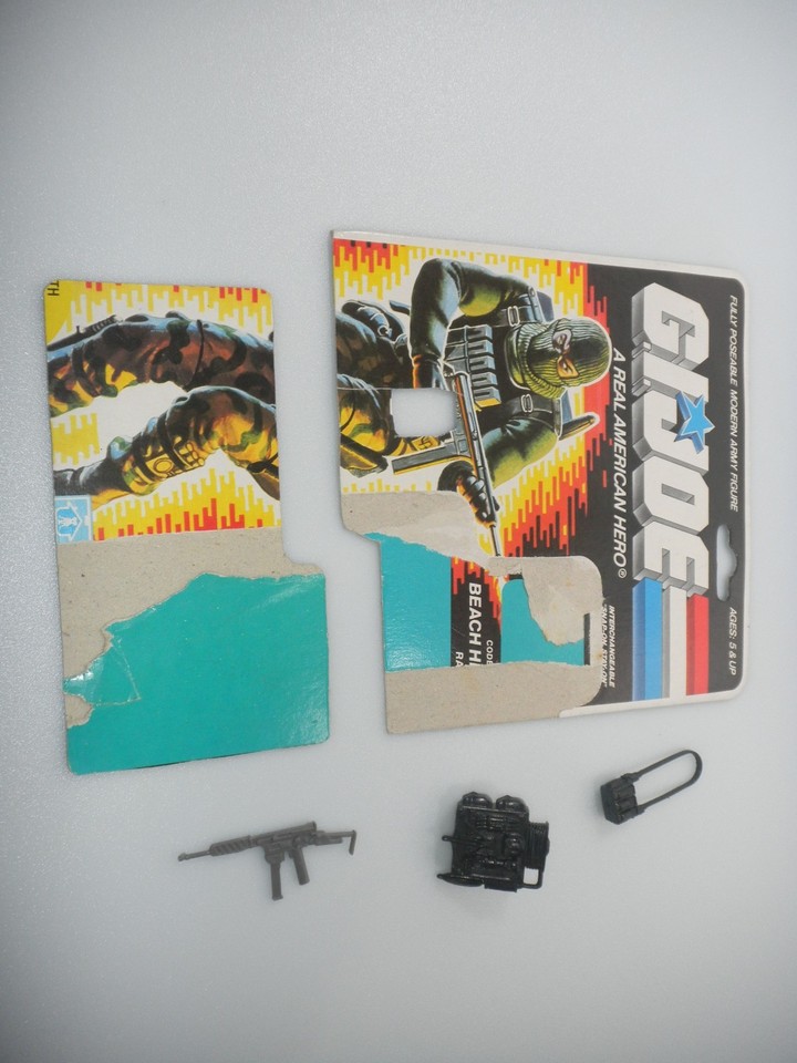 1986 Beach Head v1 Figure & Card Vintage G.I. GI Joe 3.75 ARAH Lot 100% ...