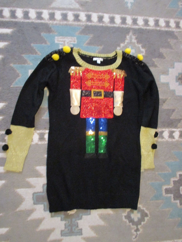 WOMENS BLACK CHRISTMAS SWEATER BY KELA SIZE MEDIUM | eBay