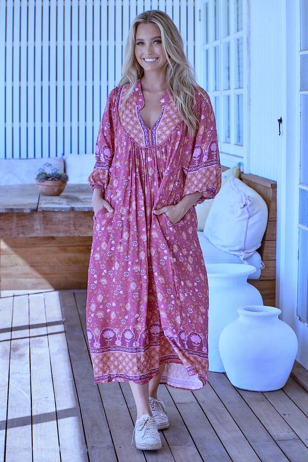 New Women's Boheme Midi Dress Merlot Jaase Boho Fashion Kenzie Tenzie ...