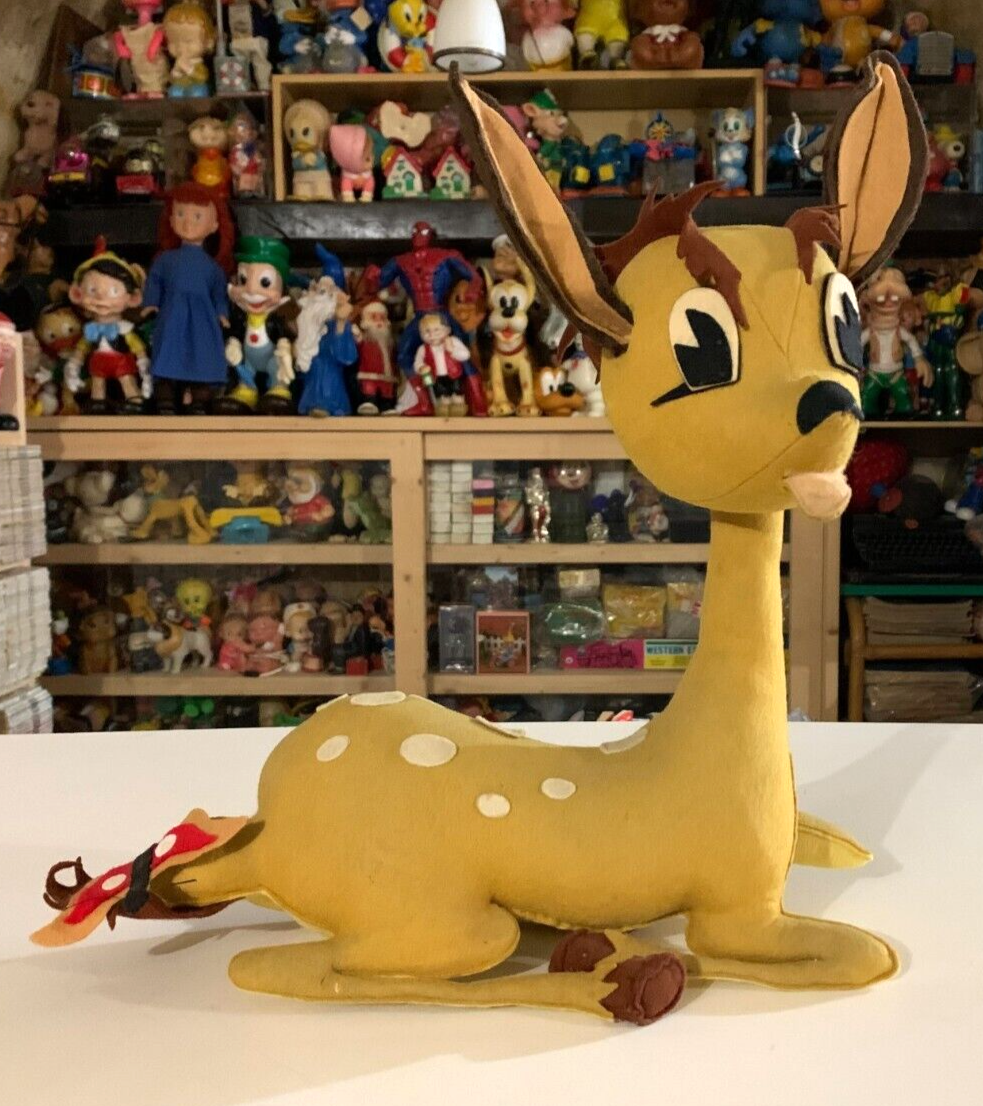 VINTAGE LARGE toy doll FELT BAMBI WALT DISNEY CRESBA LARS LENCI 1960s ...