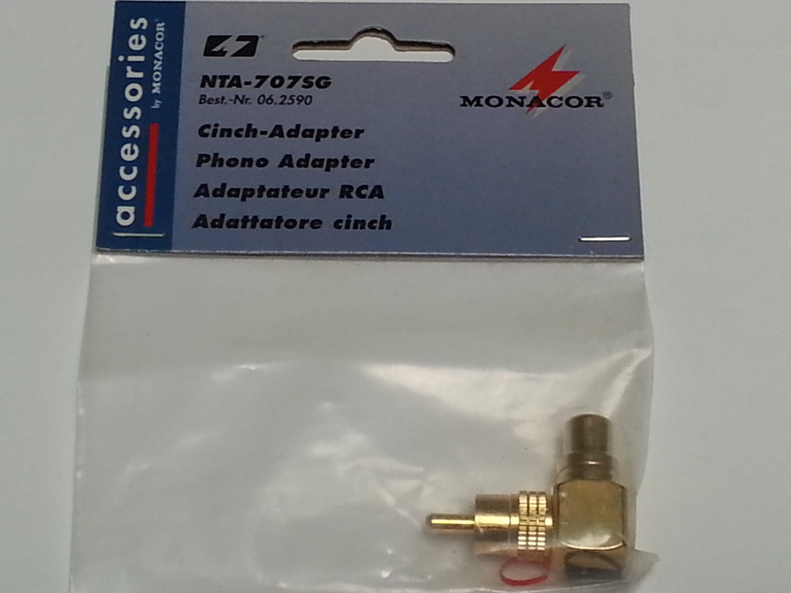 MONACOR NTA-707SG Cinch Adapter F/M High End - vergoldet abgewinkelt # ...
