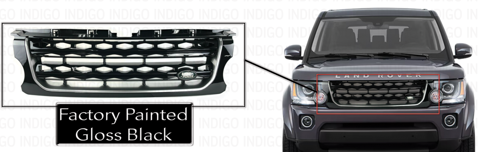 2014-2016 Land Rover LR4 Front Grille in Gloss Black Genuine New ...
