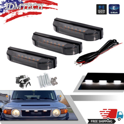 Smoke Lens White LED Front Grille Running Lights Kit For 07-14 Toyota ...