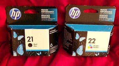 GENUINE HP 21 HP 22 Ink Cartridge 2 Pack for Deskjet 3910 Officejet ...