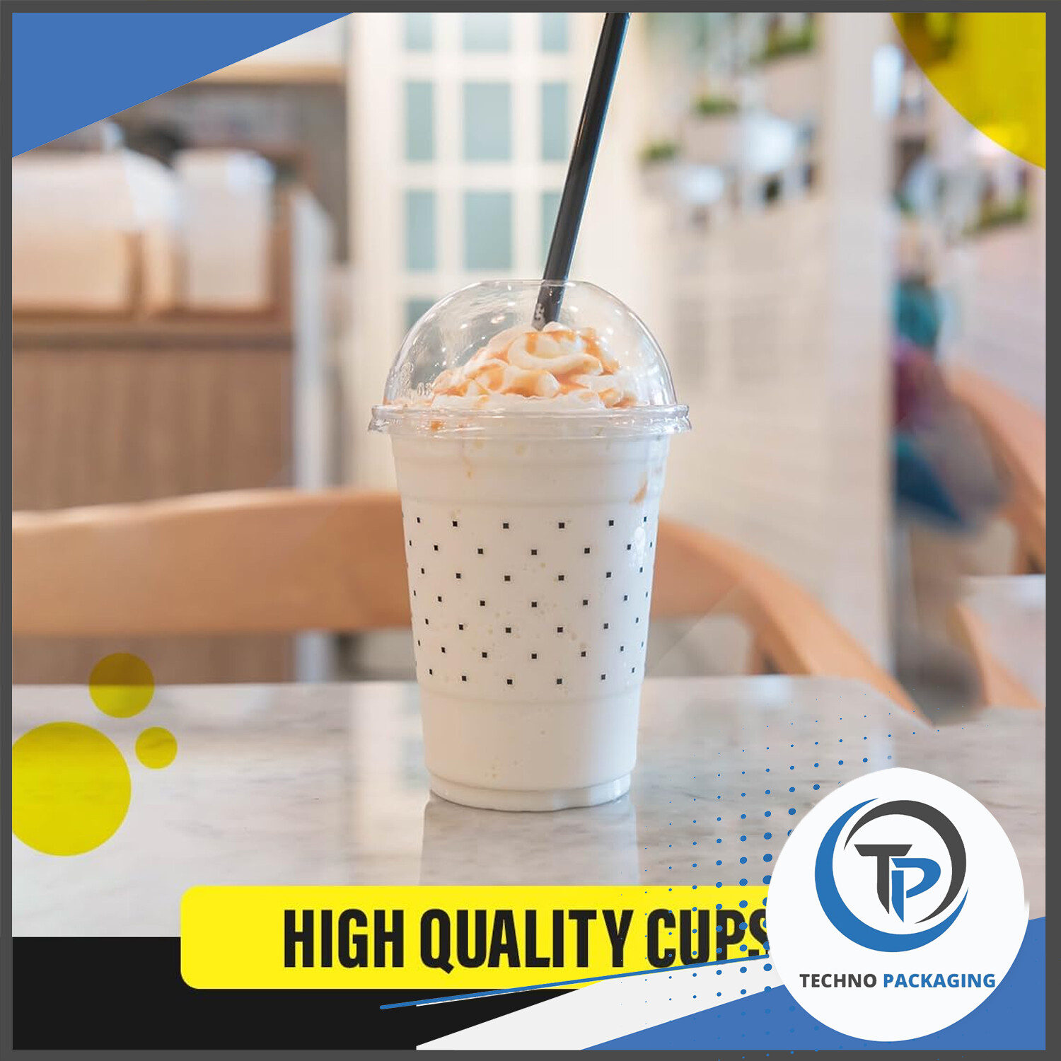 Plastic Milkshake cups With Cross Dome Lids Takeaway Reusable | Pack of ...