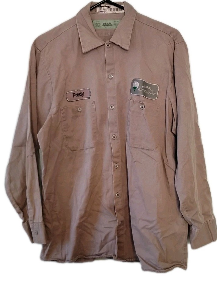 Lot Of 3, Large Long Sleeve Tan, 100% Cotton Uniform Work Shirts Cintas ...
