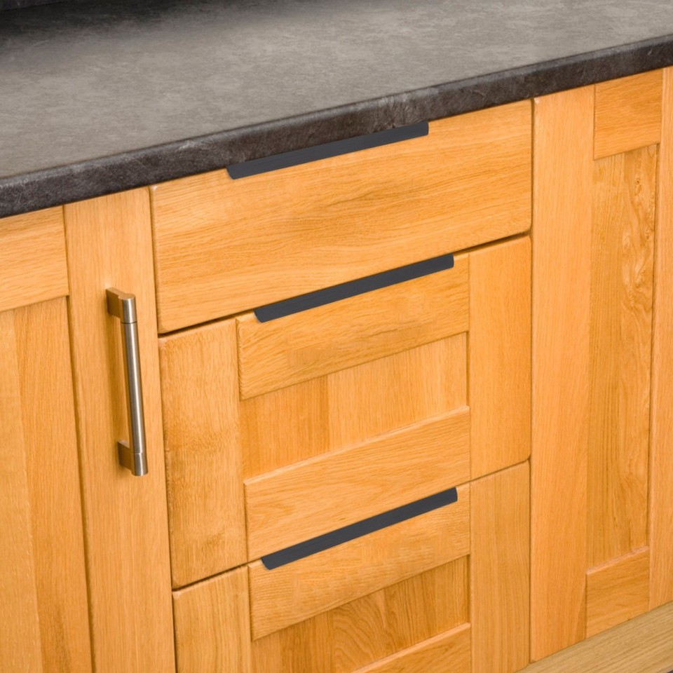 4 Pcs Cabinet Pull Kitchen Handles Invisible Drawer Finger Edges | eBay ...