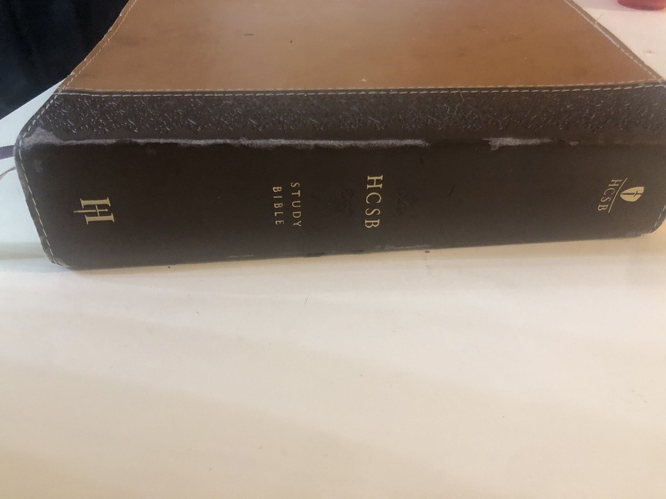 HCSB Study Bible Mahogany Duotone Simulated Leather Study Notes, Color ...