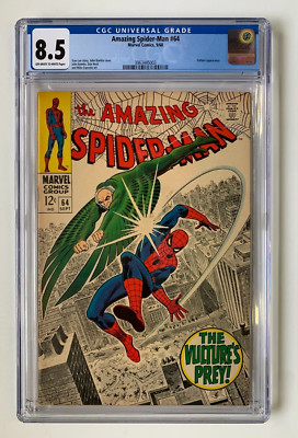 AMAZING SPIDER-MAN #64, Marvel Comics 1964, CGC 8.5, Vulture appearance ...