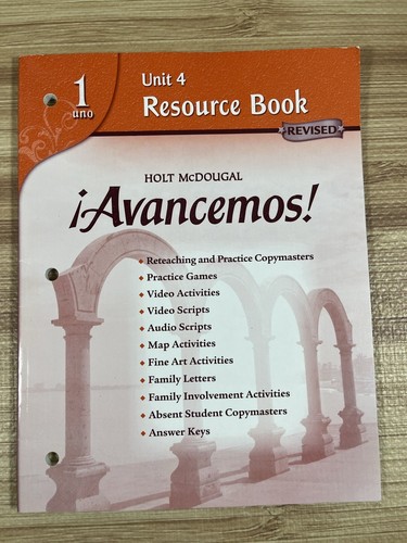 Avancemos Level 1 Unit 4 Resource Book Revised | eBay