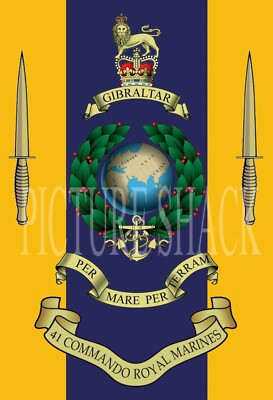 41 COMMANDO ROYAL MARINES BADGE PRINTED ON A METAL SIGN. FRIDGE MAGNET ...